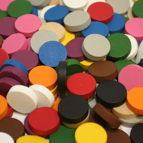 MeepleSource.com | 210-piece Mixed Pack of Discs (15mm x 4mm) - 21 different colors!