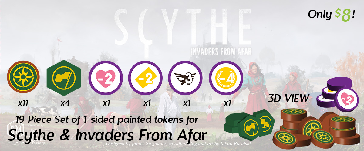 Want upgrades for Scythe, Codenames, Near and Far, or Stone Age?