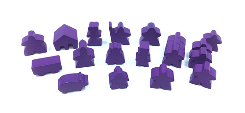 MeepleSource.com | 19-Piece Set of Purple Meeples (Compatible with ...