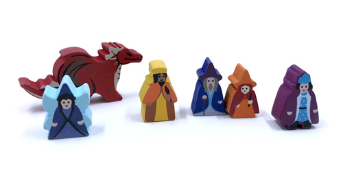 MeepleSource.com | 6-Piece Set of Custom Shaped Character Meeples ...