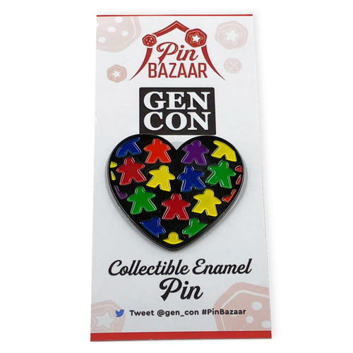 MeepleSource.com | Meeple Love Lapel Pin (Gen Con Pin Bazaar 2018 ...