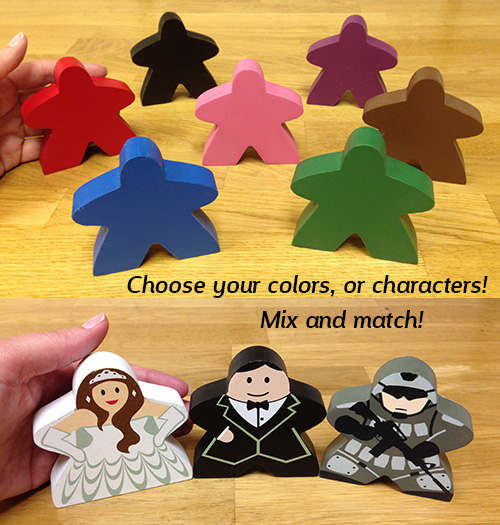 MeepleSource.com | Giant Meeple 5 Piece Set (3 inches tall) - Choose ...